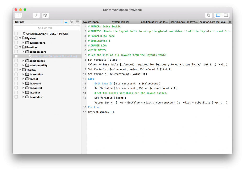 FileMaker Menu | Sopkic